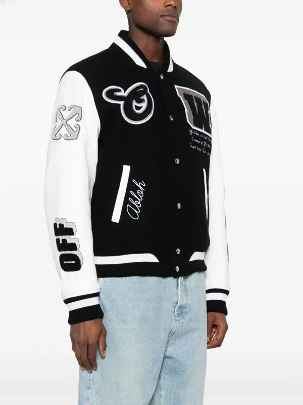 Off-White Lea Appliqué Varsity Jacket