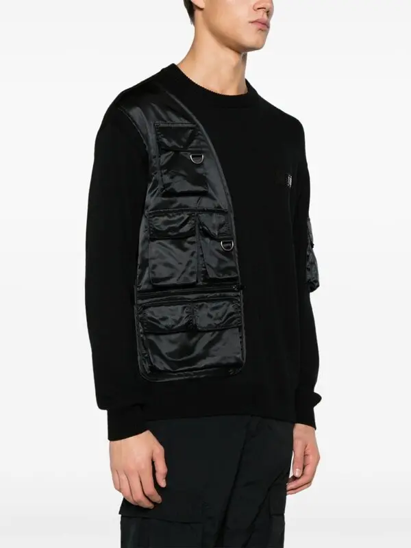 Moschino Contrast Panel-detail Ribbed-knit Jumper