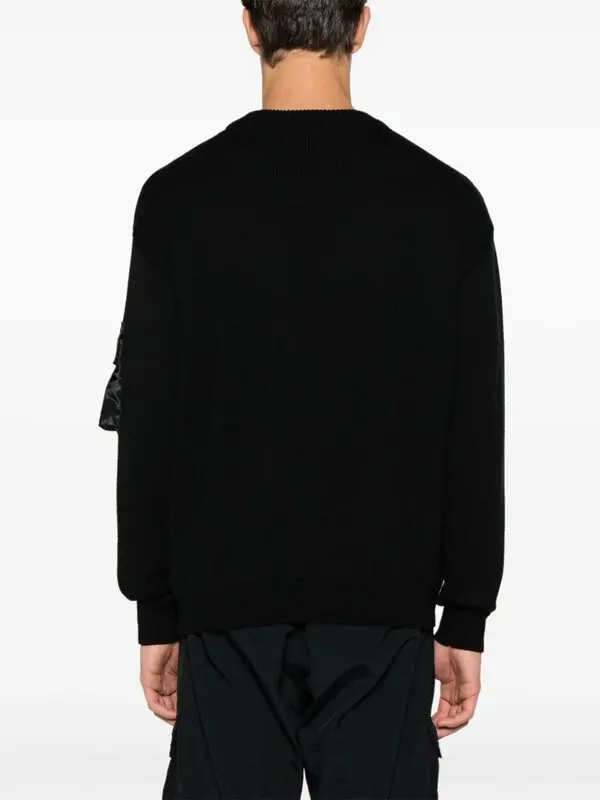 Moschino Contrast Panel-detail Ribbed-knit Jumper