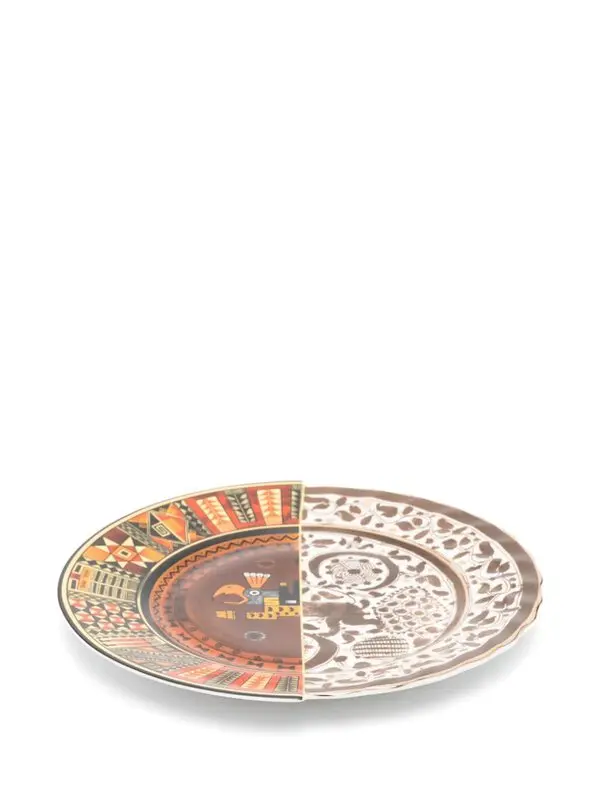SELETTI Hybrid Mitla Ceramic Dinner Plate - Brown