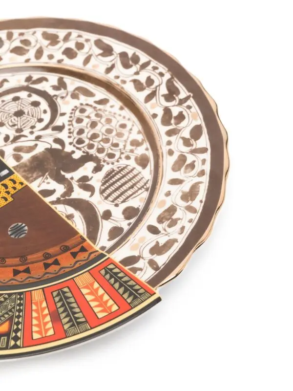 SELETTI Hybrid Mitla Ceramic Dinner Plate - Brown