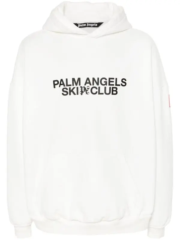 Palm Angels Ski Club Cotton Hoodie - White