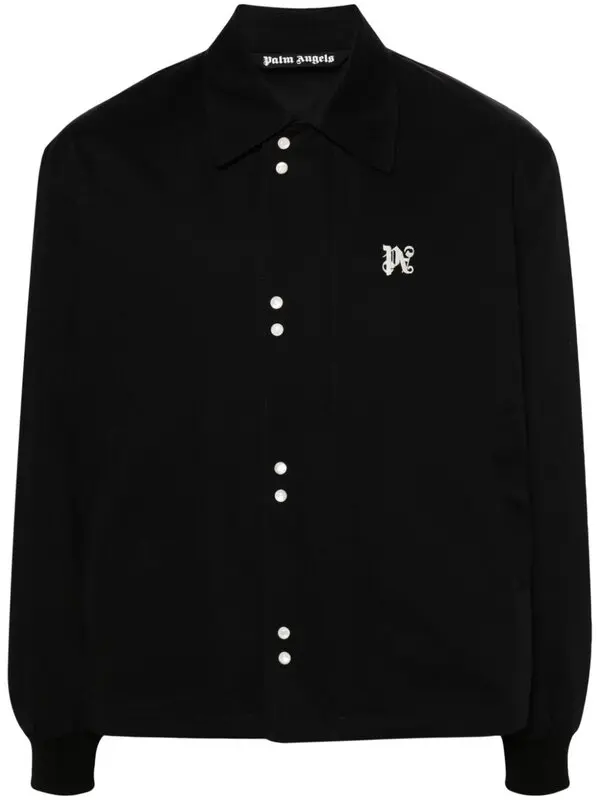 Palm Angels Monogram-embroidered Bomber Jacket - Black