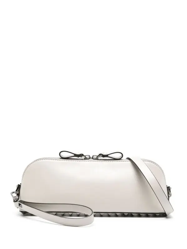 Valentino Garavani Rockstud Leather Clutch - Grey