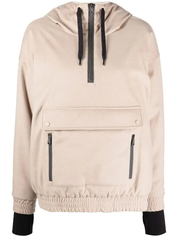 Brunello Cucinelli Long-sleeve Half Zipped Hoodie - Neutrals