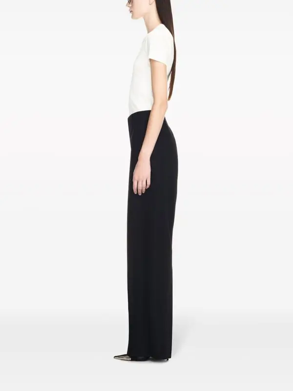 Off-White Wool Straight-leg Trousers - Black