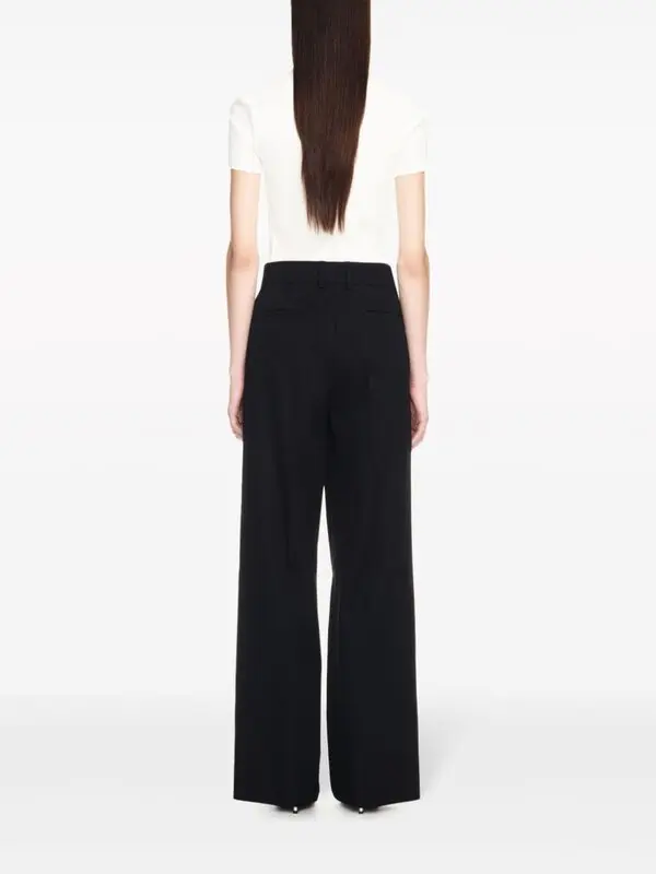 Off-White Wool Straight-leg Trousers - Black