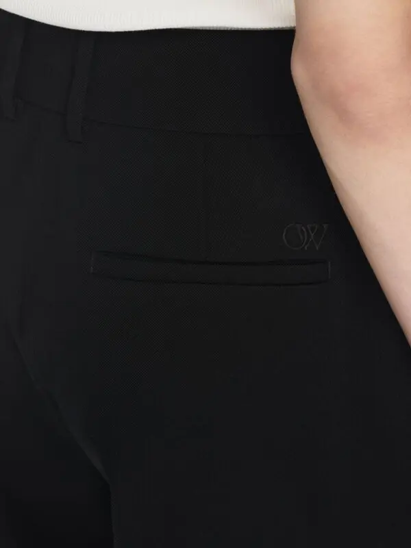 Off-White Wool Straight-leg Trousers - Black