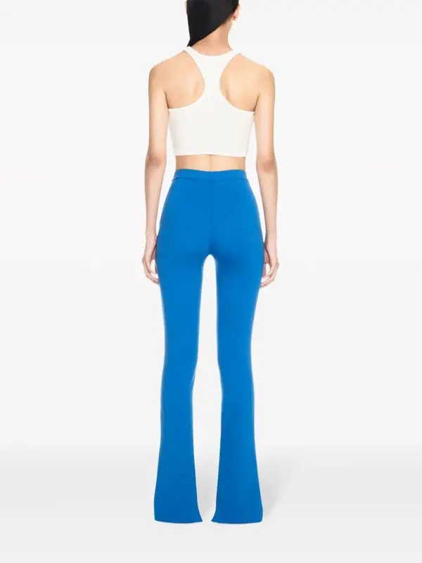 Off-White Logo-waistband Flared Leggings - Blue