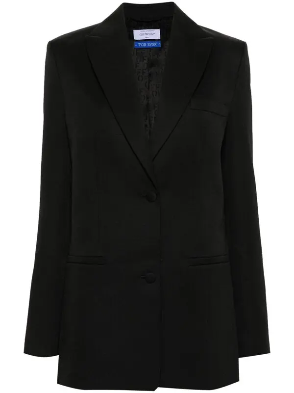Off-White Single-breasted Virgin Wool Blazer - Black