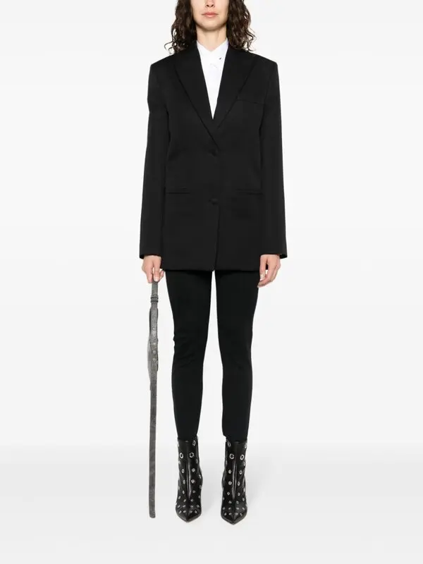Off-White Single-breasted Virgin Wool Blazer - Black