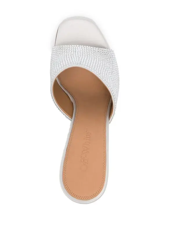 Off-White Allen 100mm Crystal-embellished Mules - Grey