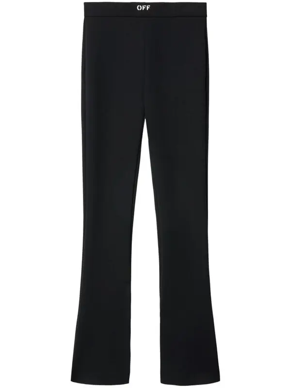 Off-White Logo-print Flared Trousers - Black
