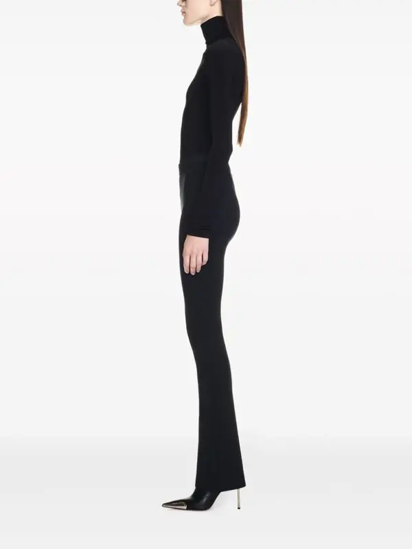 Off-White Logo-print Flared Trousers - Black