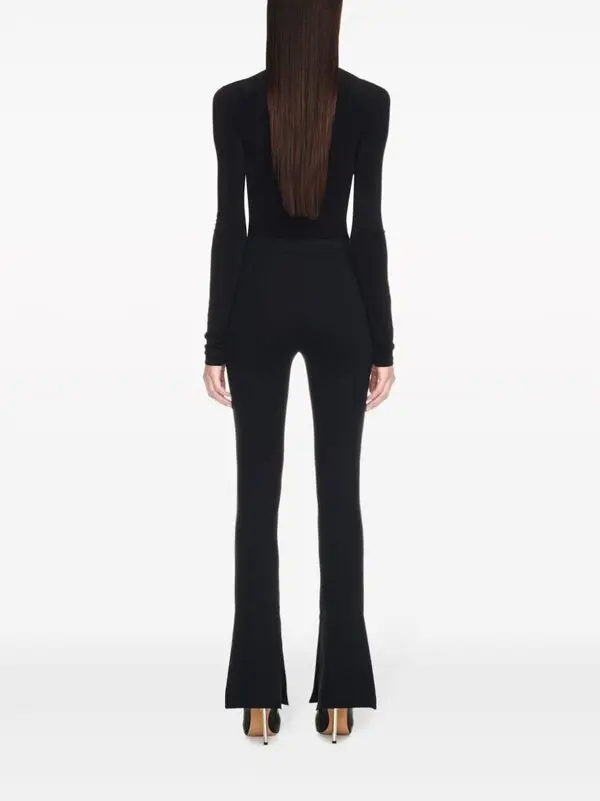 Off-White Logo-print Flared Trousers - Black