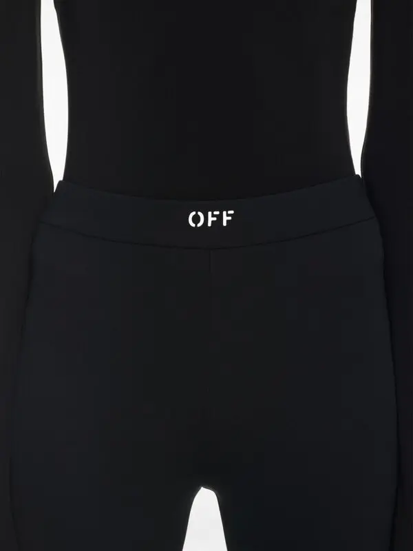 Off-White Logo-print Flared Trousers - Black