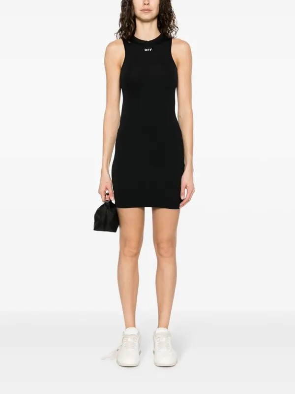 Off-White Logo Mini Dress - Black