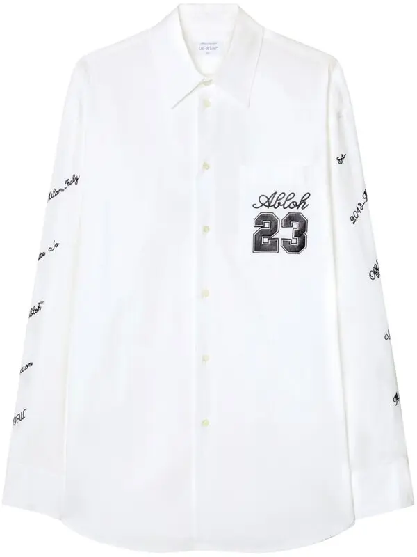 Off-White Logo-embroidered Cotton Shirt