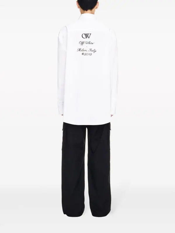 Off-White Logo-embroidered Cotton Shirt