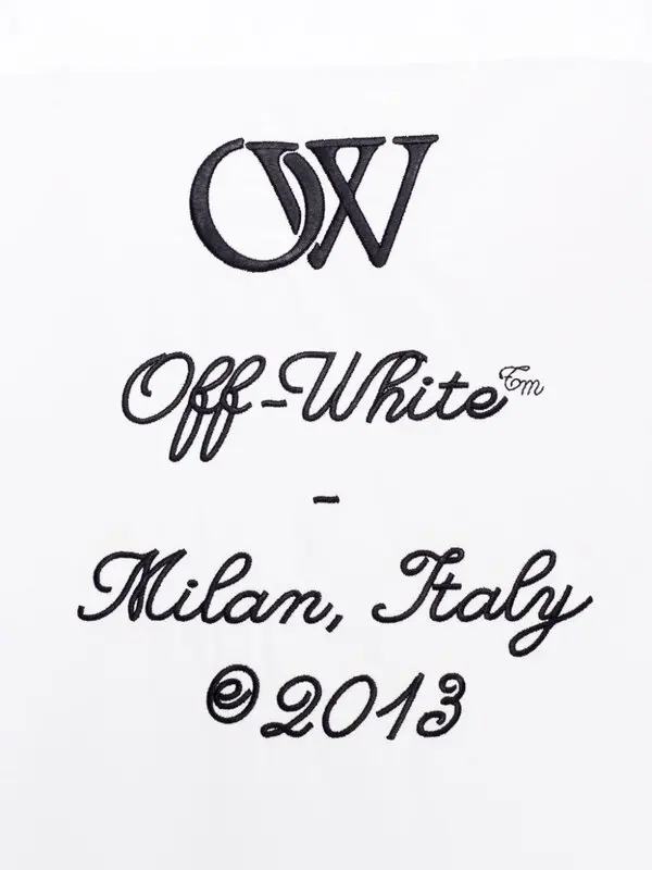 Off-White Logo-embroidered Cotton Shirt