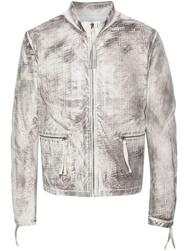 KANGHYUK Abstract-print Biker Jacket