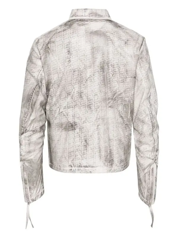 KANGHYUK Abstract-print Biker Jacket