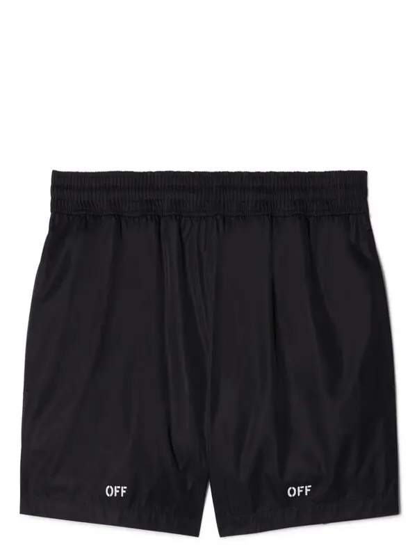 Off-White Logo-print Swim Shorts - Black