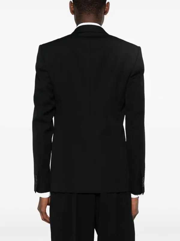 Off-White Satin-lined Virgin-wool Tuxedo Jacket - Black