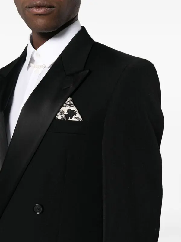 Off-White Satin-lined Virgin-wool Tuxedo Jacket - Black
