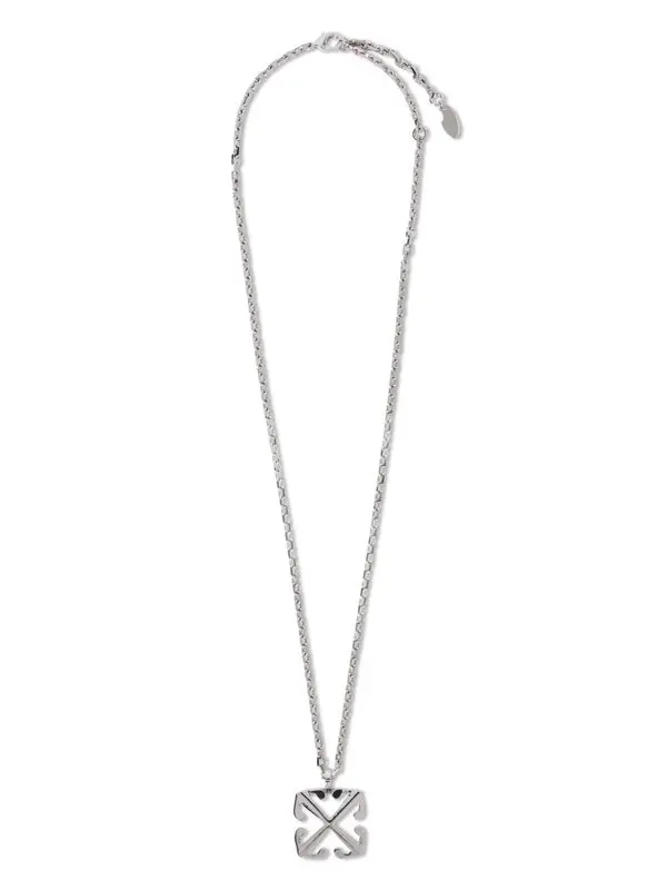 Off-White Arrows Pendant Necklace - Silver