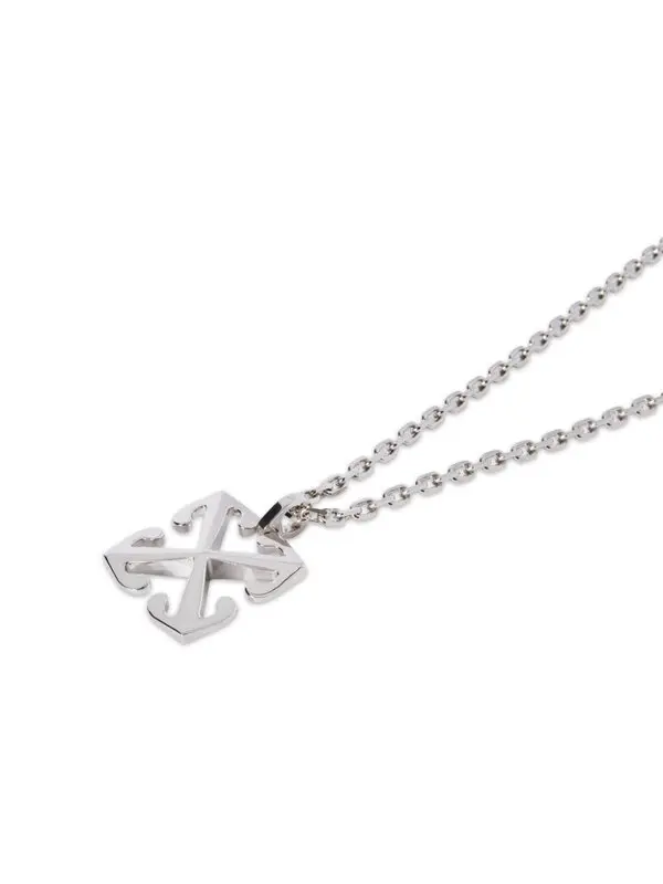 Off-White Arrows Pendant Necklace - Silver