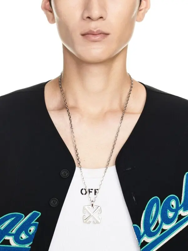 Off-White Arrows Pendant Necklace - Silver
