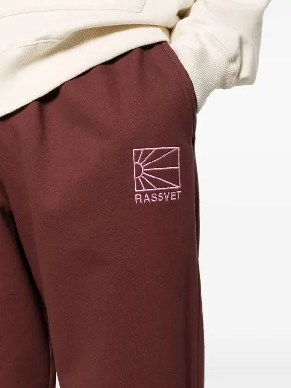 RASSVET Logo-embroidered Cotton Track Pants - Red