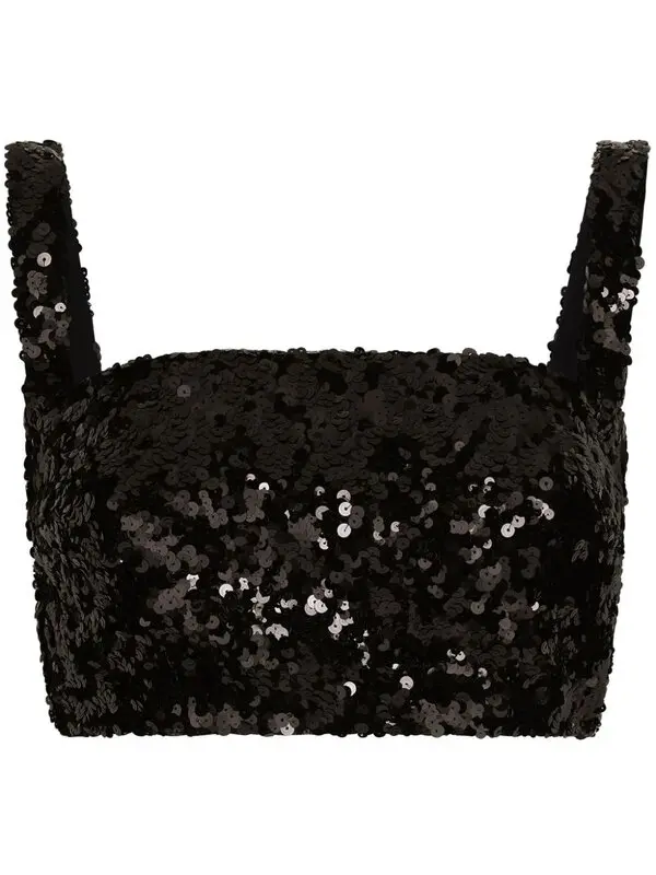 Dolce & Gabbana Sequin-embellished Cropped Top