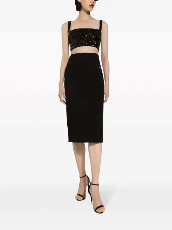 Dolce & Gabbana Sequin-embellished Cropped Top