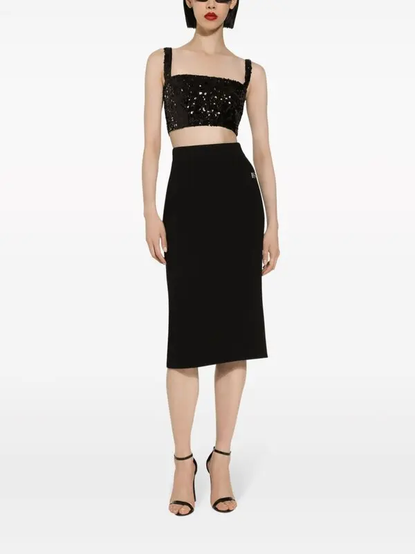 Dolce & Gabbana Sequin-embellished Cropped Top