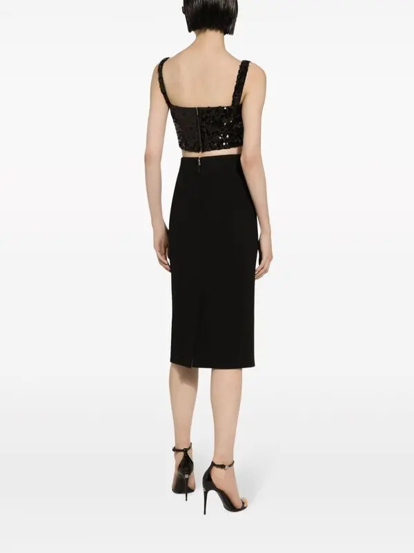 Dolce & Gabbana Sequin-embellished Cropped Top