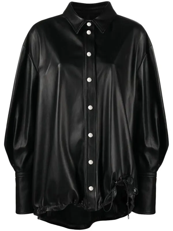 Attico Leather Shirt Jacket