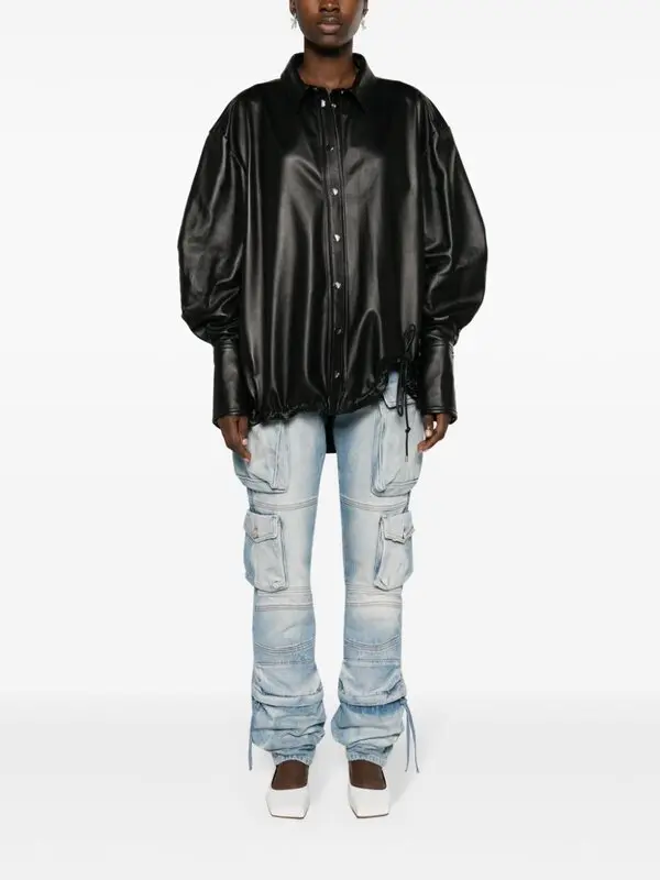 Attico Leather Shirt Jacket