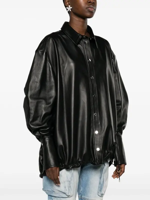 Attico Leather Shirt Jacket