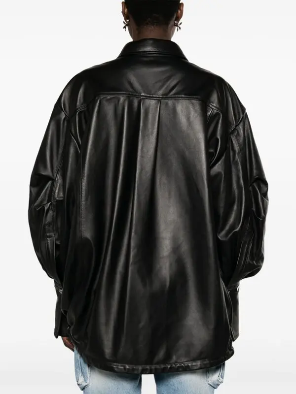 Attico Leather Shirt Jacket