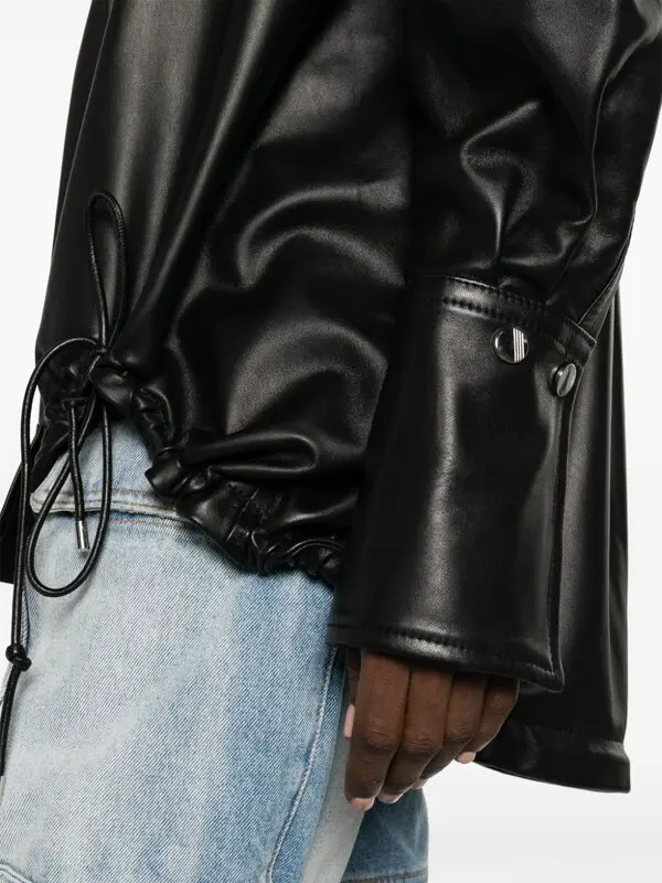 Attico Leather Shirt Jacket