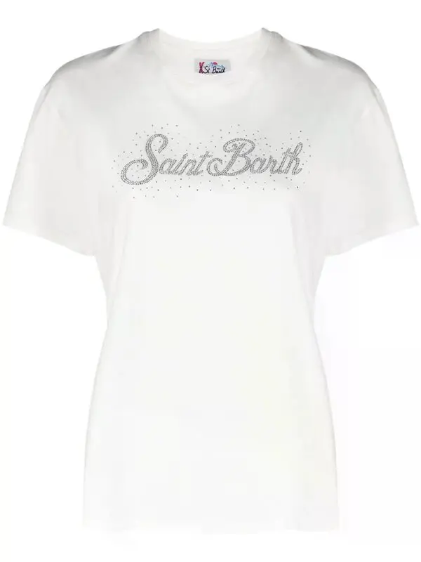 MC2 SAINT BARTH Rhinestone-embellished T-shirt - White