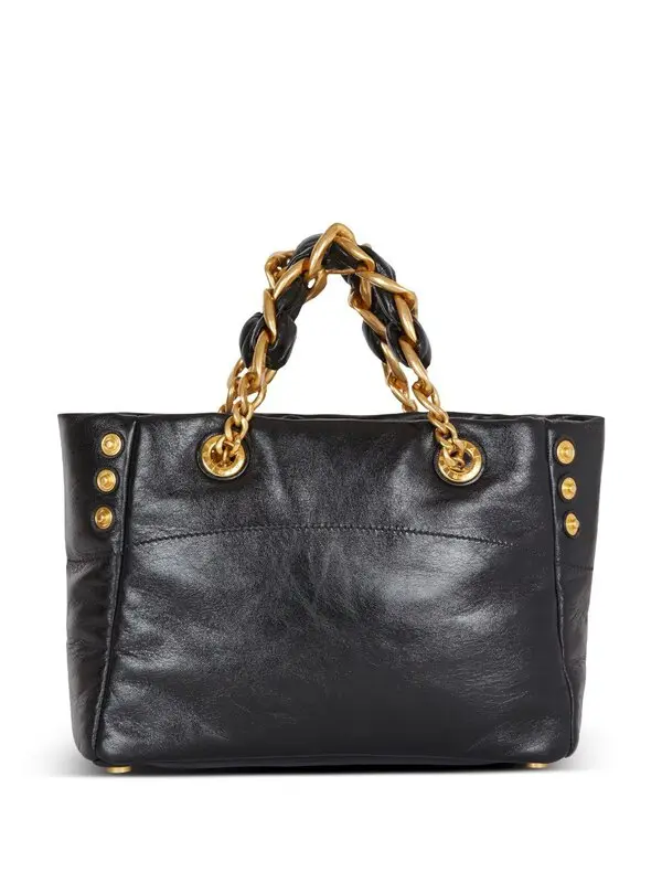 Balmain Small 1945 Soft Leather Tote Bag - Black