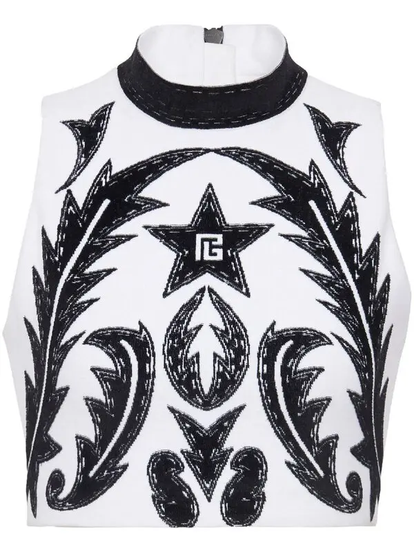 Balmain Baroque Cropped Top