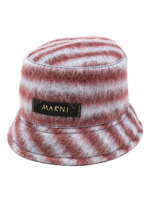 Marni Striped Bucket Hat - Red