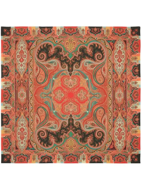 Etro Paisley-print Cashmere-blend Scarf - Red