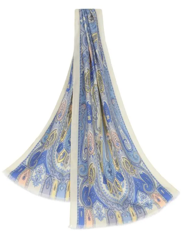 Etro Paisley-print Wraparound Scarf - Blue