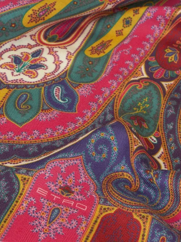 Etro Paisley-print Frayed-edge Cashmere-blend Scarf - Red