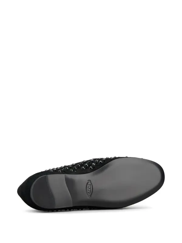 TOD'S Kate Embellished Suede Loafers